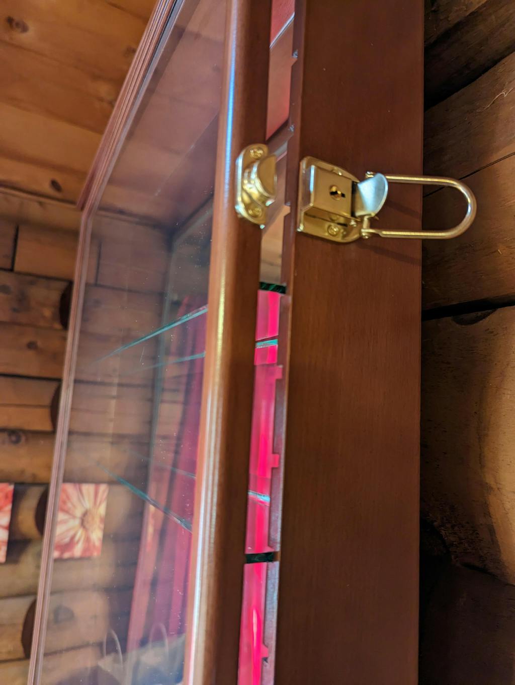 XL Mirror Backed and 11 Glass Shelves Shot Glasses Display Case Cabine