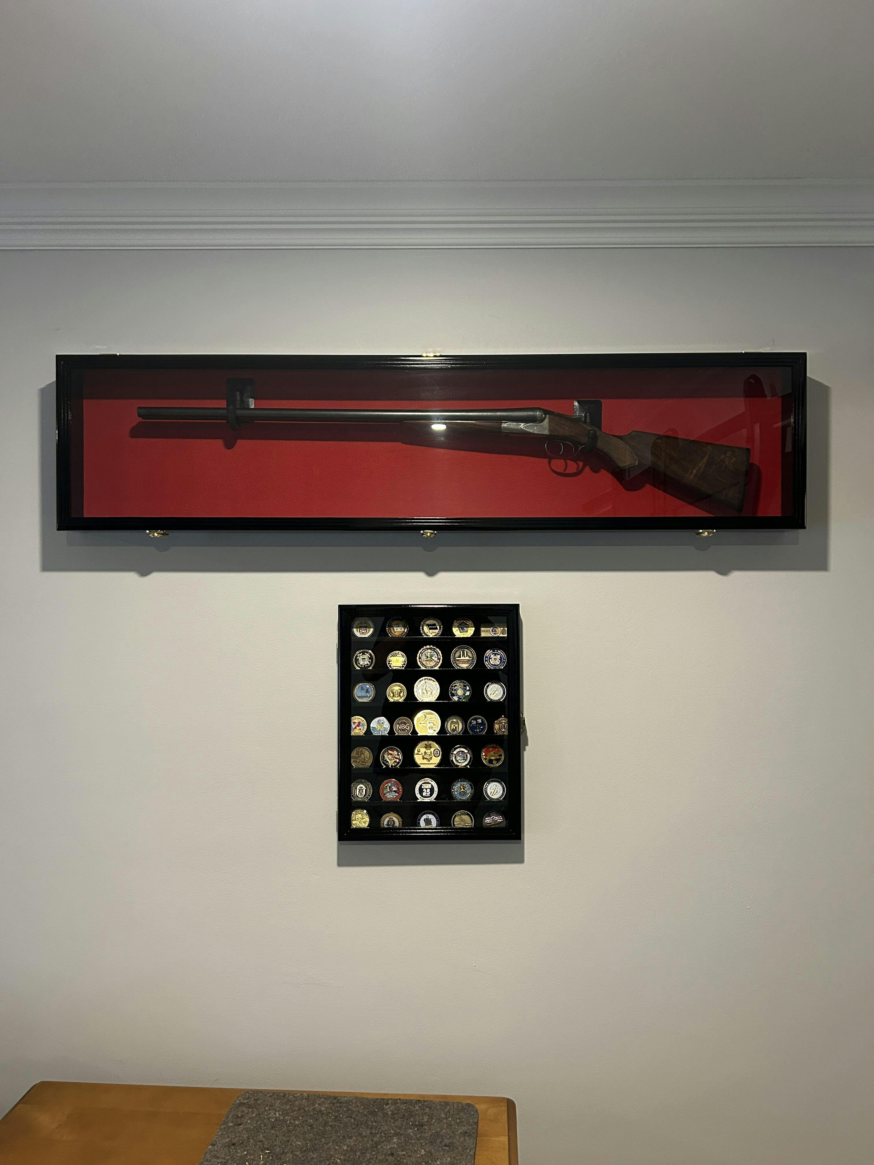 Long Rifle / Musket Gun Display Case Cabinet - 54"