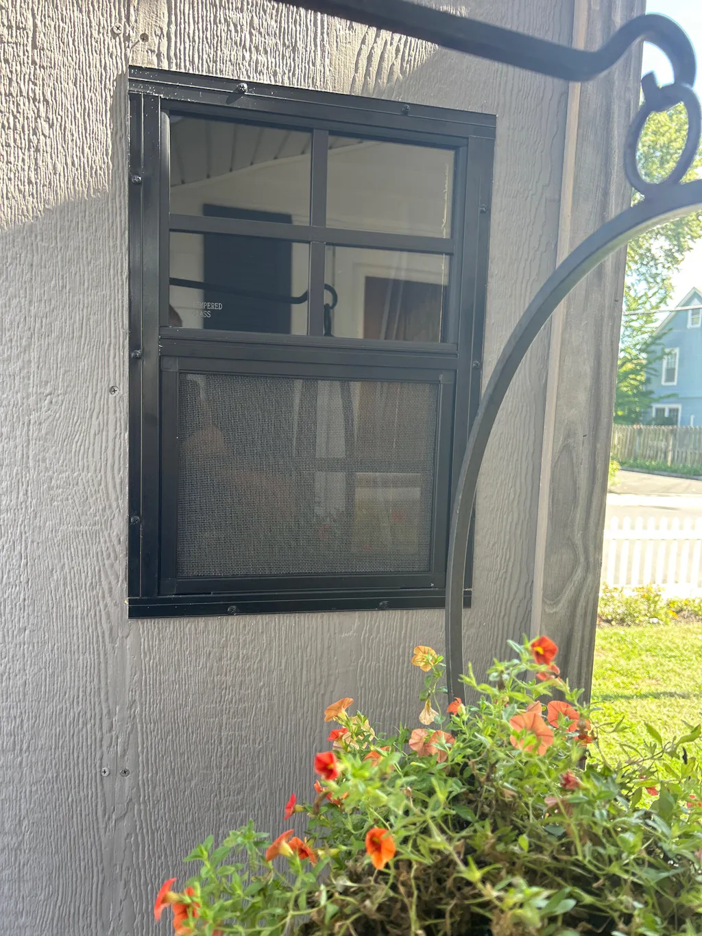 12" x 18" Flush Mount Sliding Shed Window | Tempered Glass, Screened,