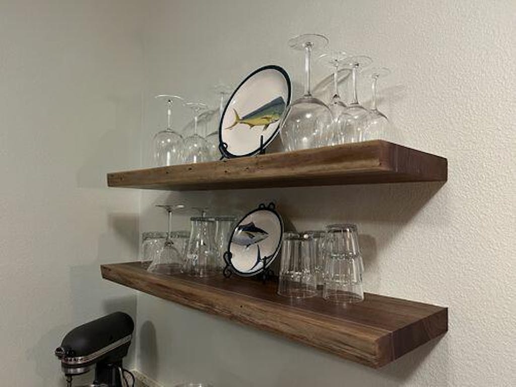 Heavy Duty Live Edge Walnut Floating Shelves - Art Meets Engineering ...