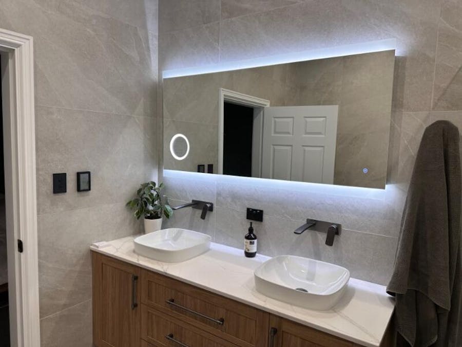 Twilight Round Bathroom Mirror With Led Light Backing Backlit — Shine