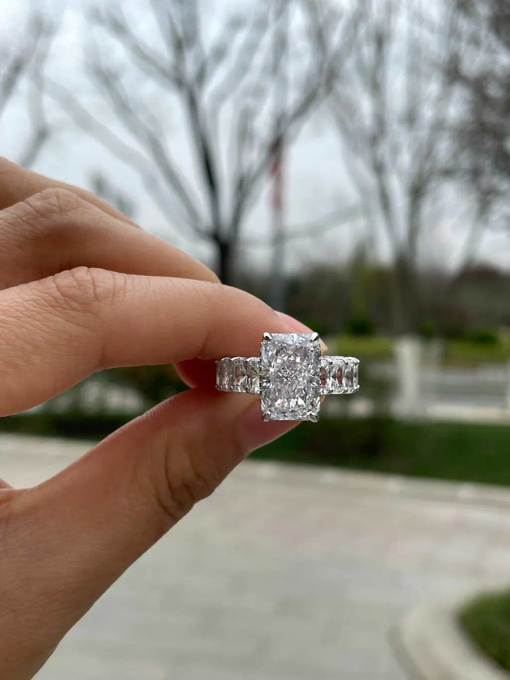 Stunning Radiant Cut Sterling Silver Engagement Ring For Her – shine of ...