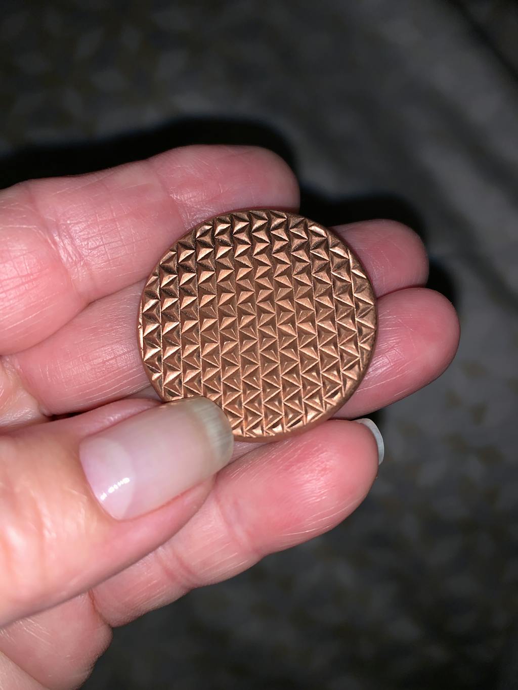 Hammered Copper Worry Stone in Raw Copper