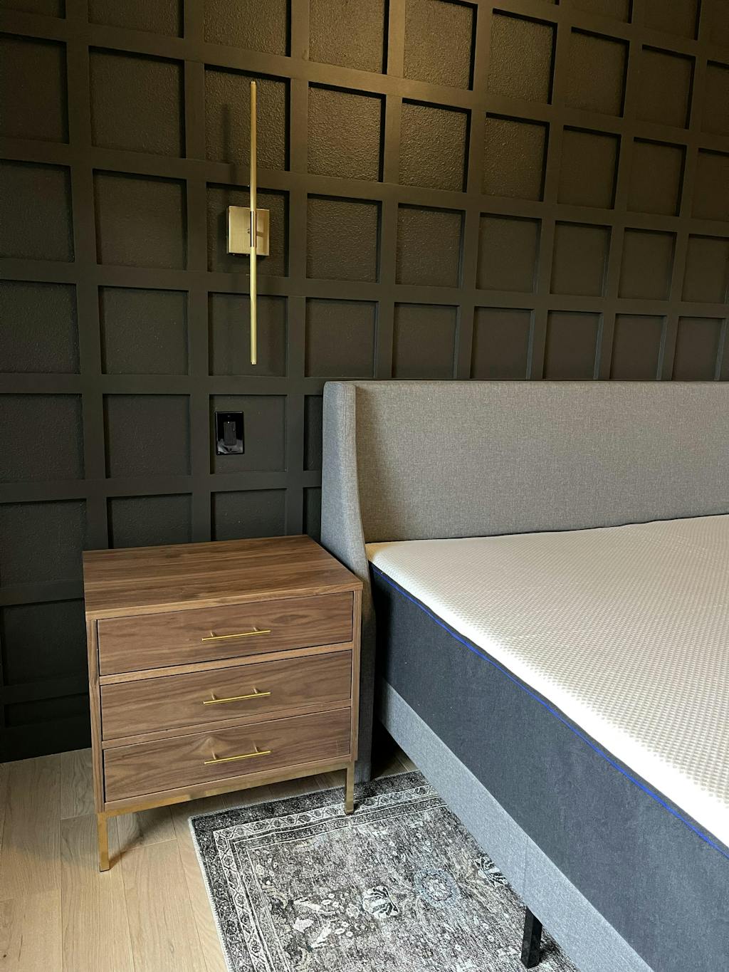 Lance Modern Side Table 3 Drawers T-Bar Handle in Chrome for Bedroom ...