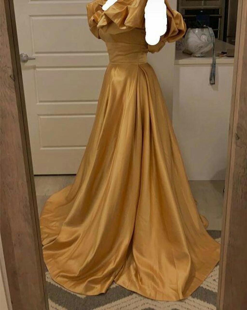 Satin Yellow Long Prom Dress, Aline Formal Yellow Graduation Party Dre ...