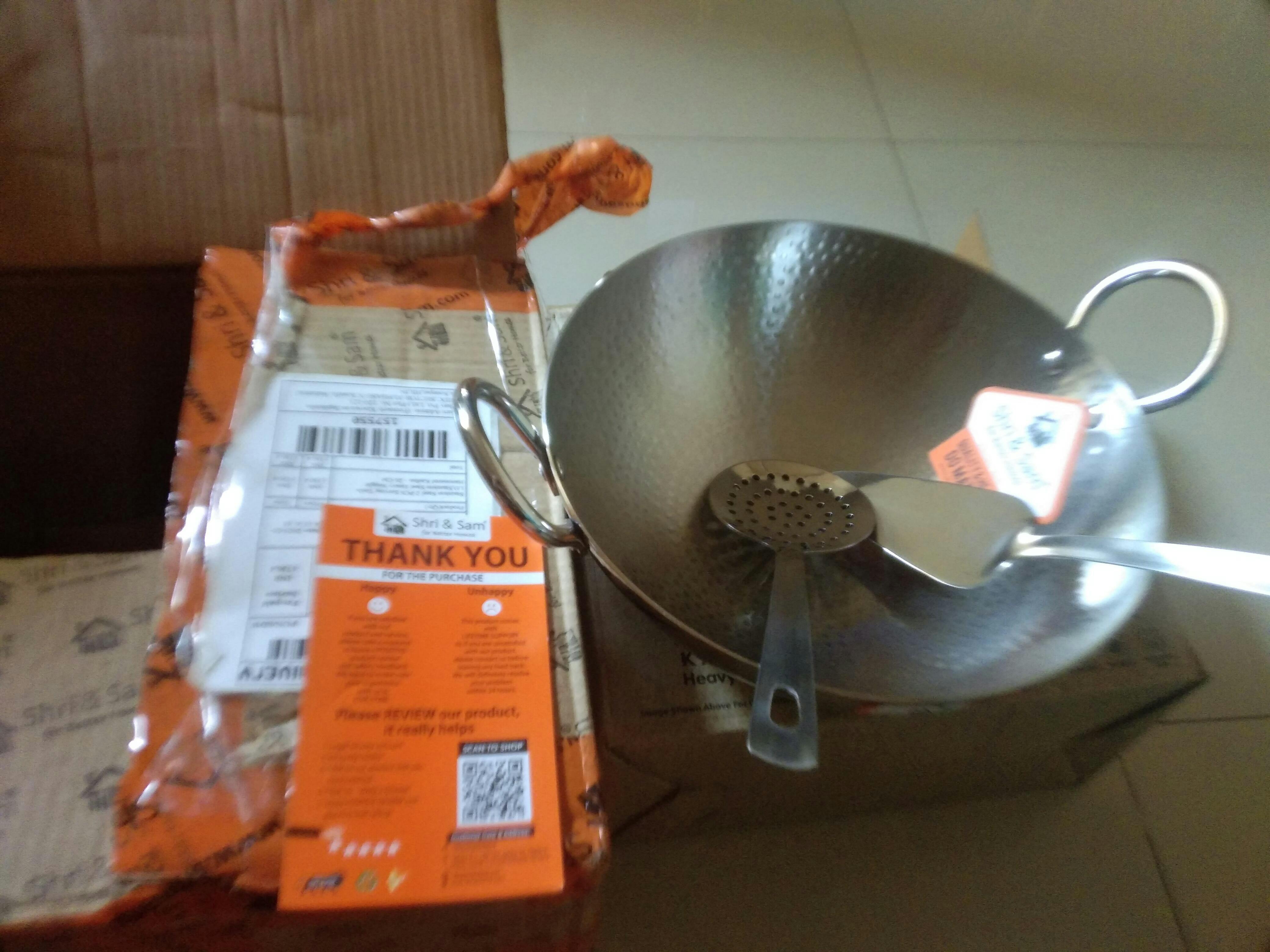Stainless Steel Heavy Weight Hammered Kadhai