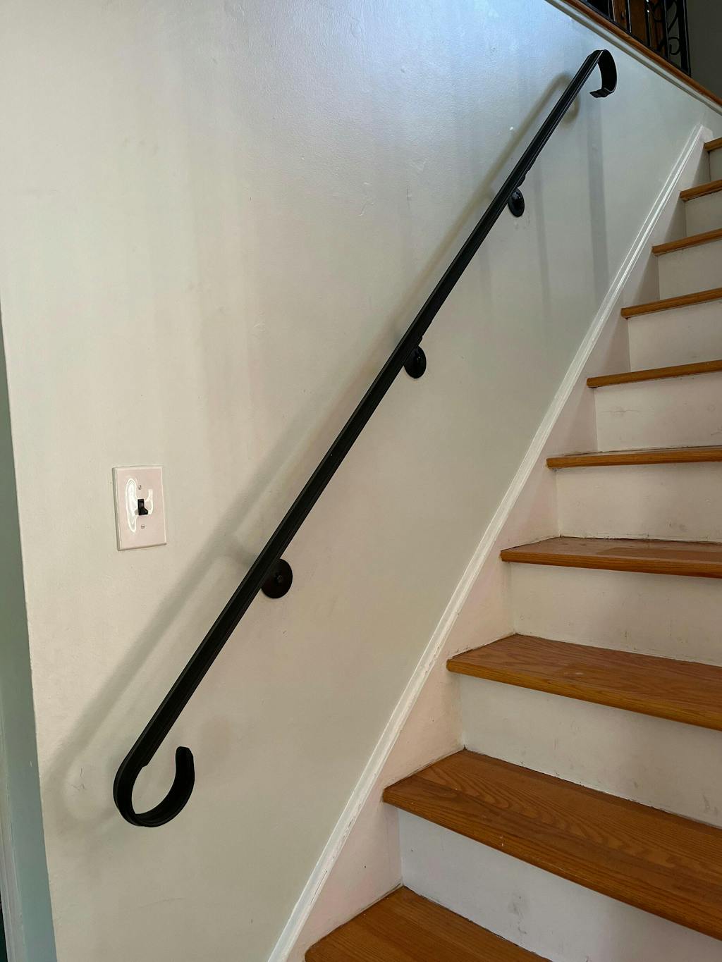 Hand-Forged, Modern Wrought Iron Handrail | Volute End – SI Handrails
