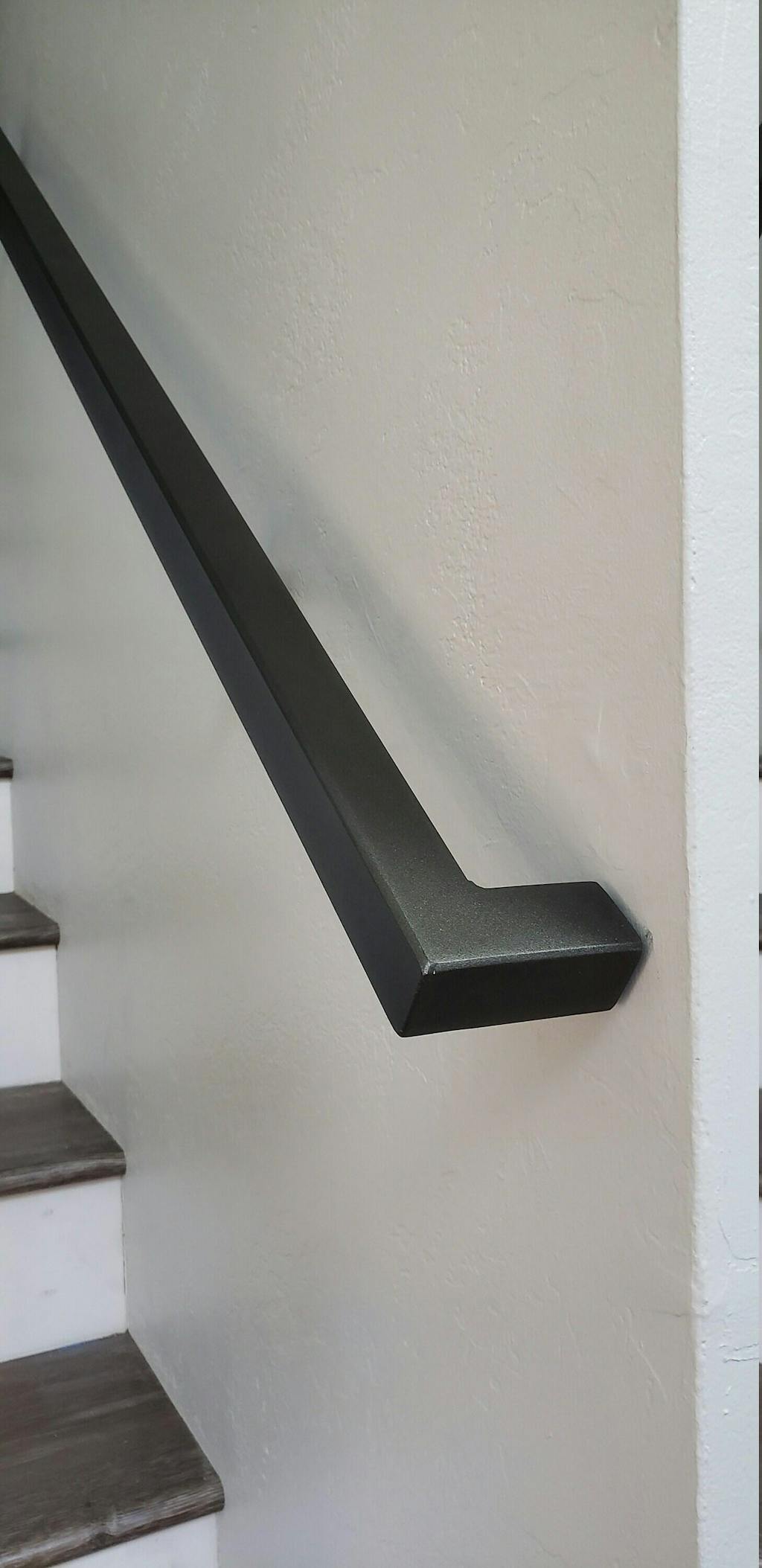 Custom Modern Wrought Iron Handrail | Square Elbow Model – SI Handrails