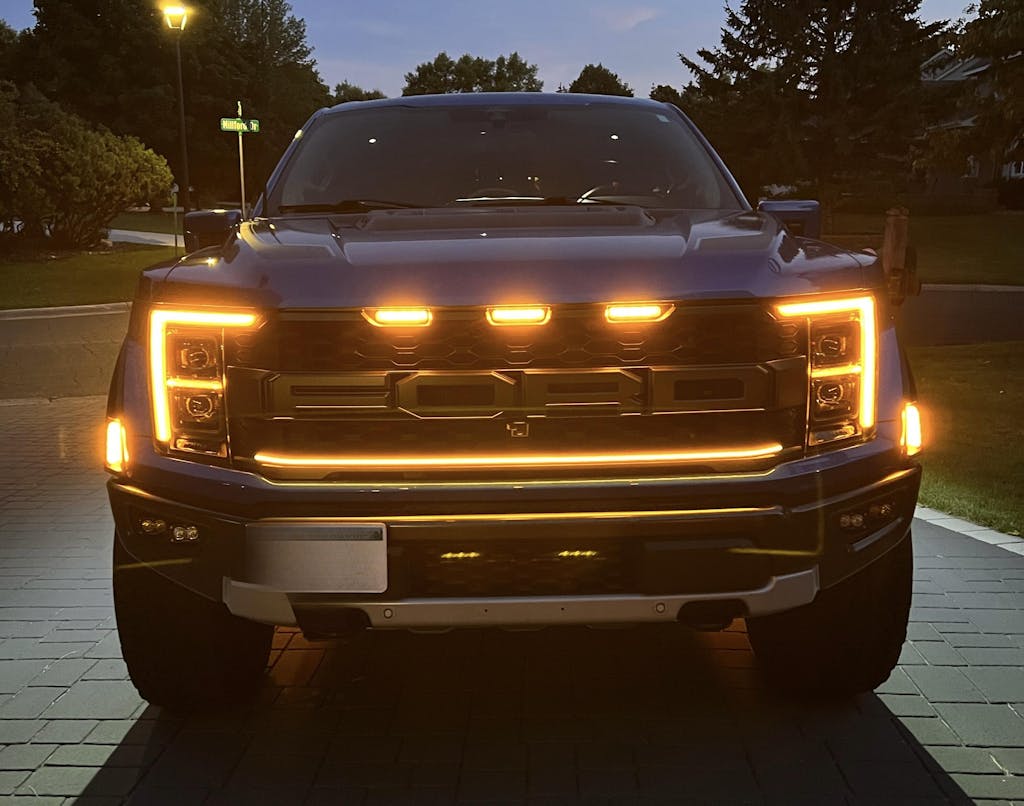 2021-2023 Ford F150 Raptor LED Grille Light Kit – Amber DRL Strip, IP6 ...