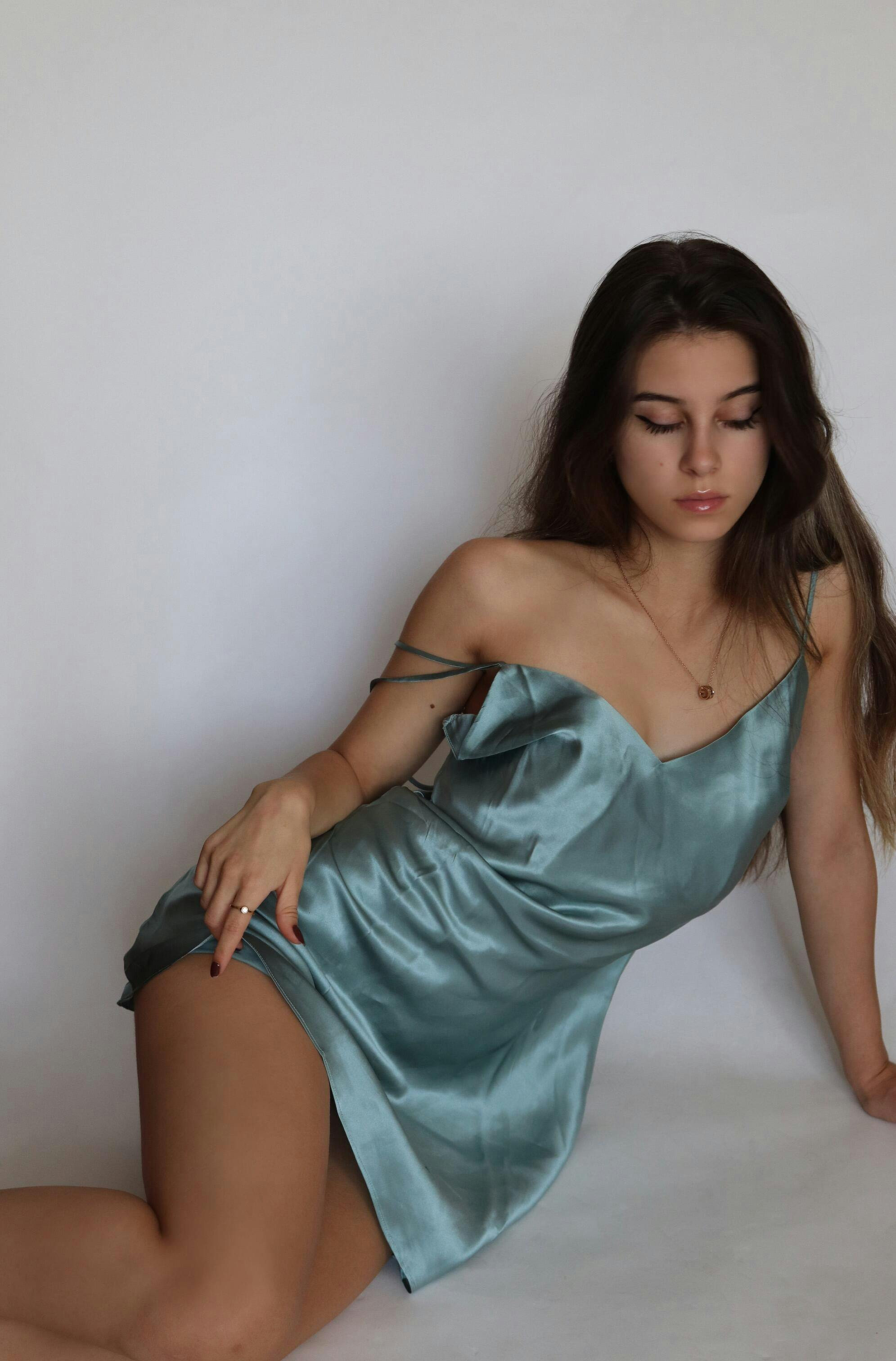 Pure Silk Backless Criss Cross Chemise Nightgown Silksilky