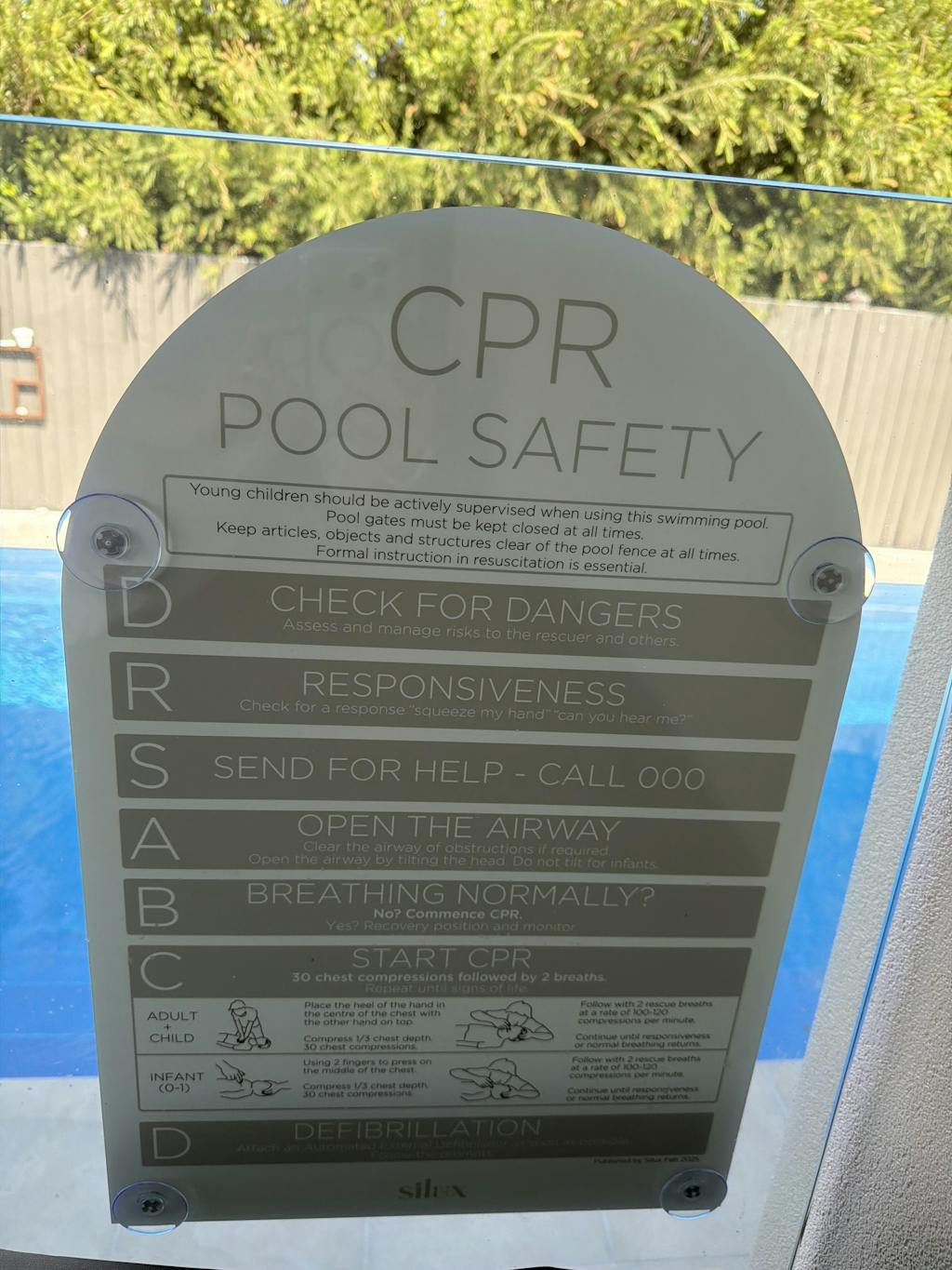Double Sided Signs CPR / Pool Rules – Silux