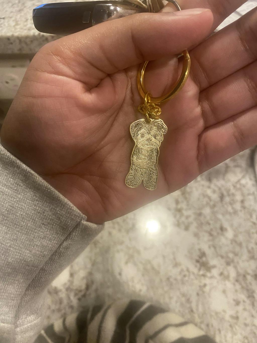 Silvercut® Life-Like Dog Keychain With Custom Engraved Photo