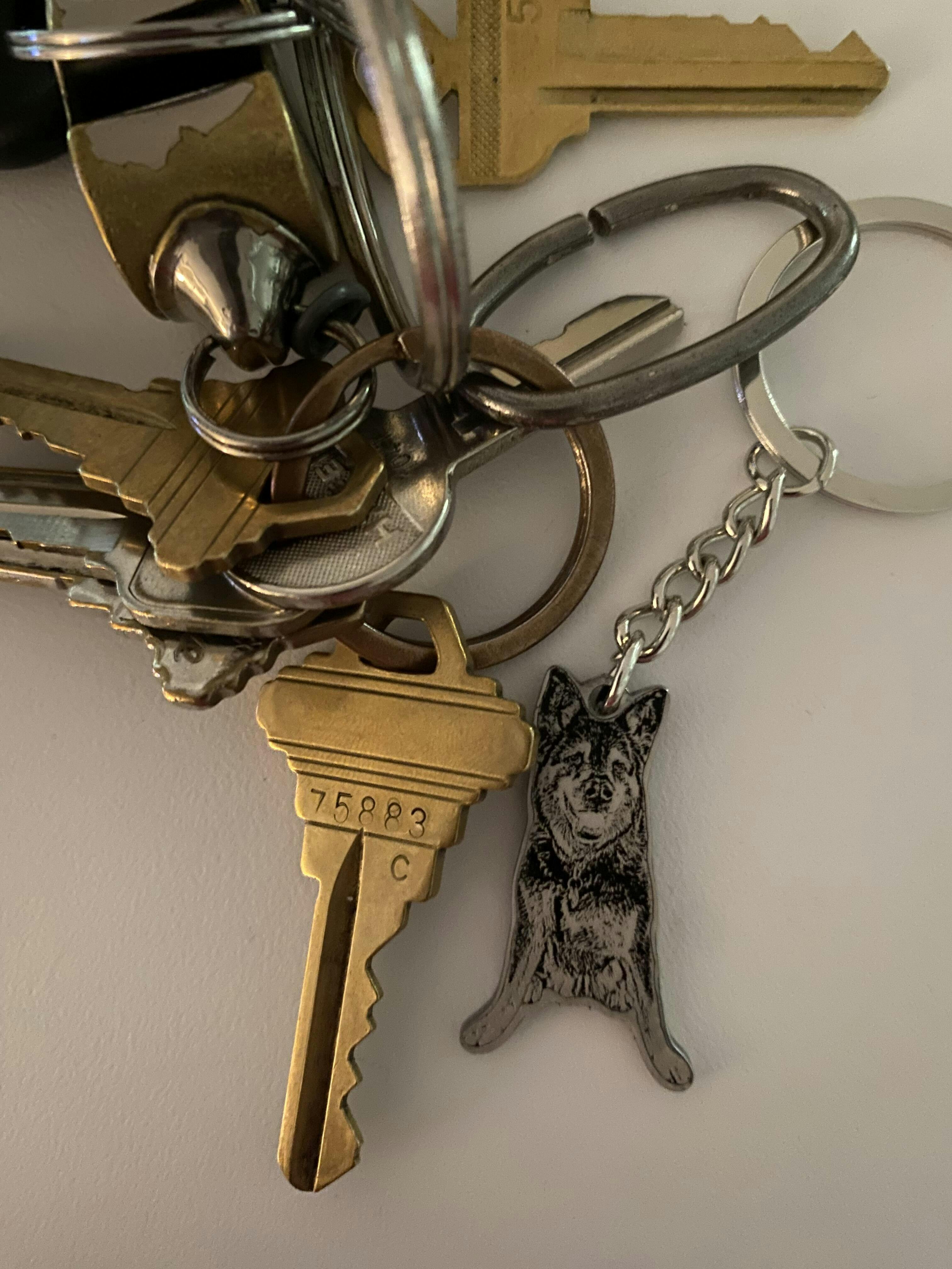 Silvercut® Life-Like Dog Keychain With Custom Engraved Photo