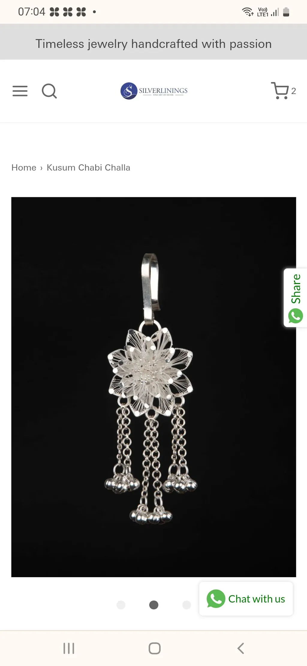 Silver Chabi challa online | Silverlinings | Handmade Filigree