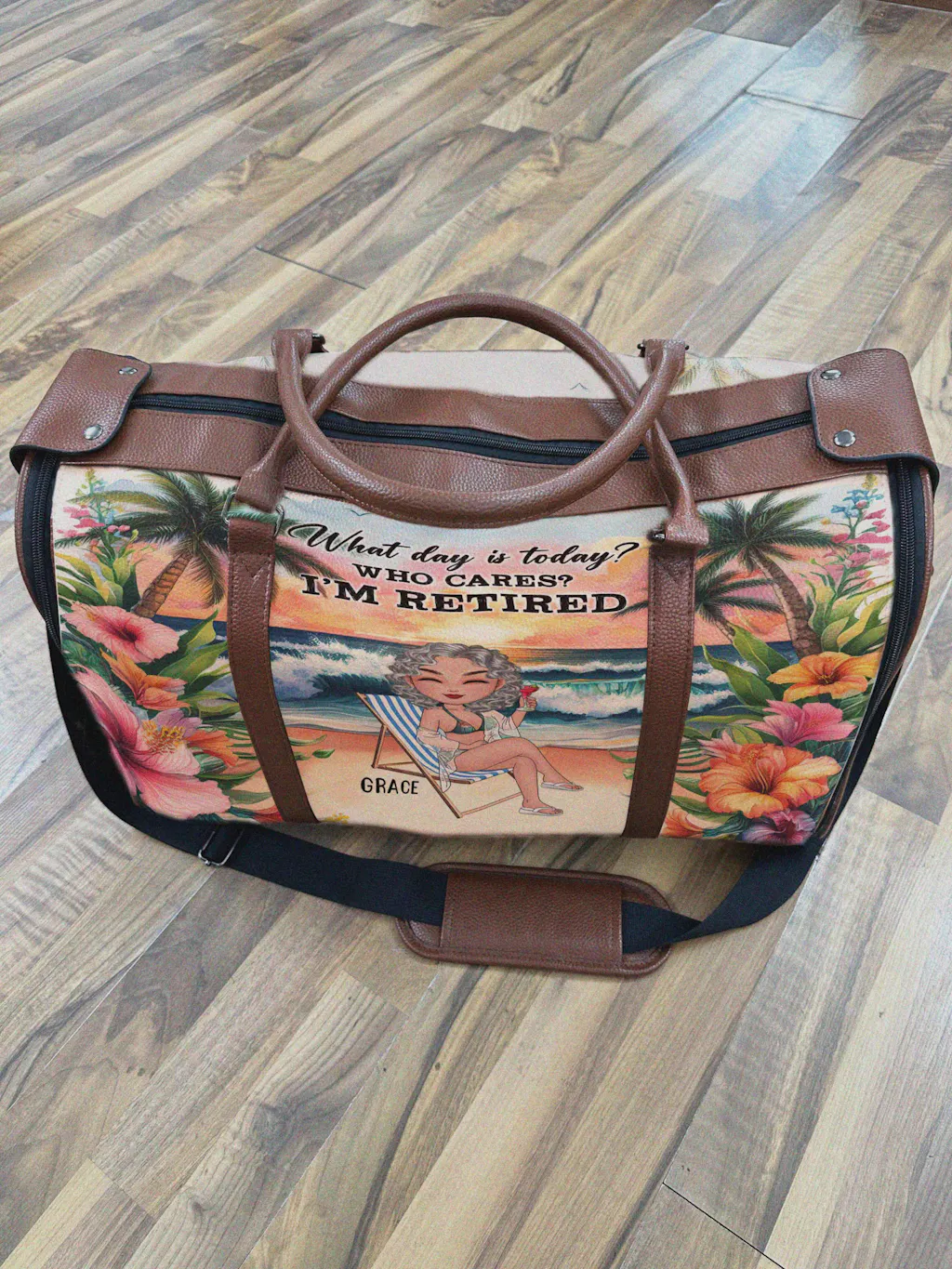 God Says I Am - Personalized Leather Duffle Bag MB21 – Sistabag