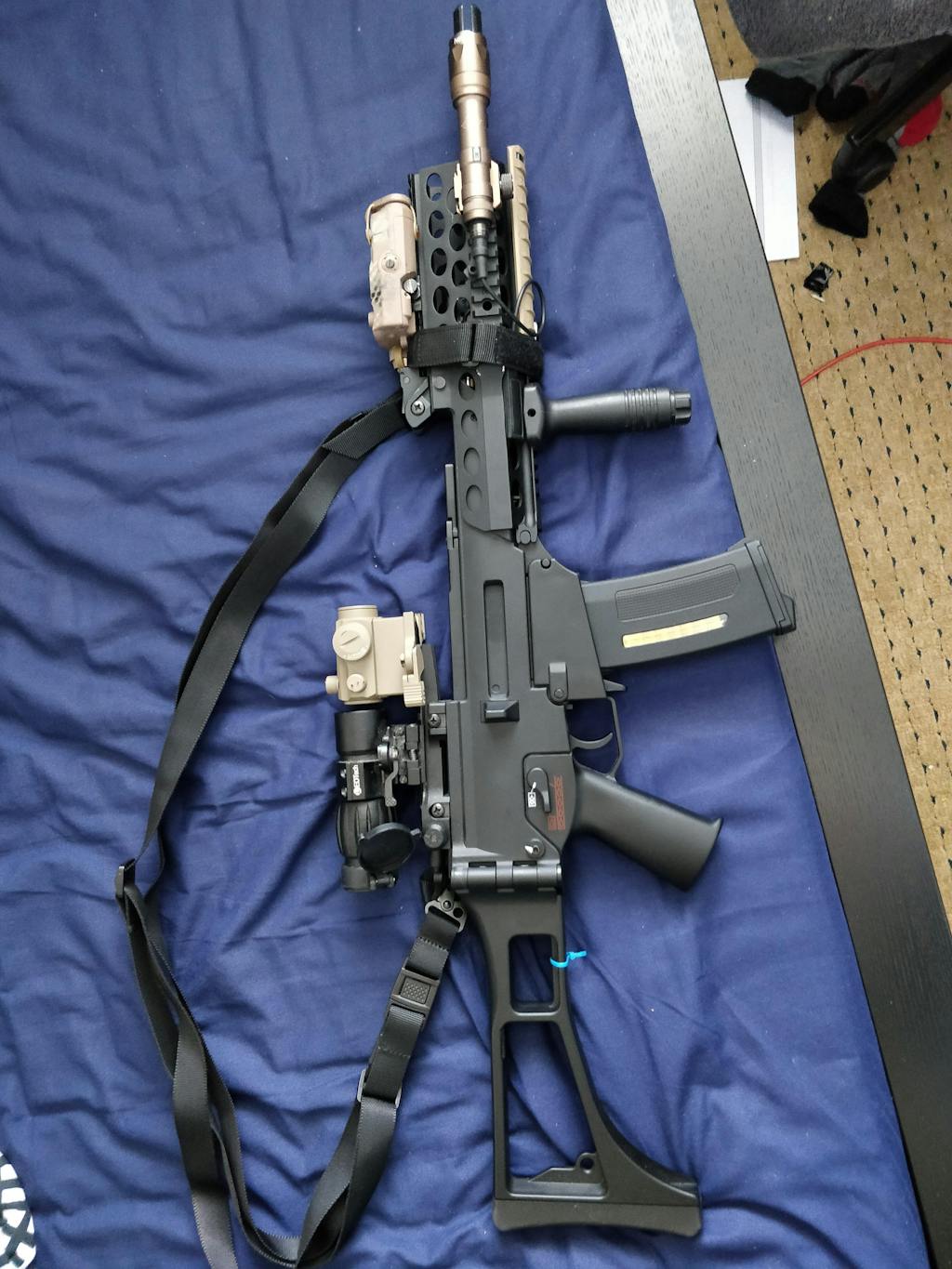 [BELL] G36 KAC Style Flip Up Front and Rear Airsoft Sight with Optic R ...