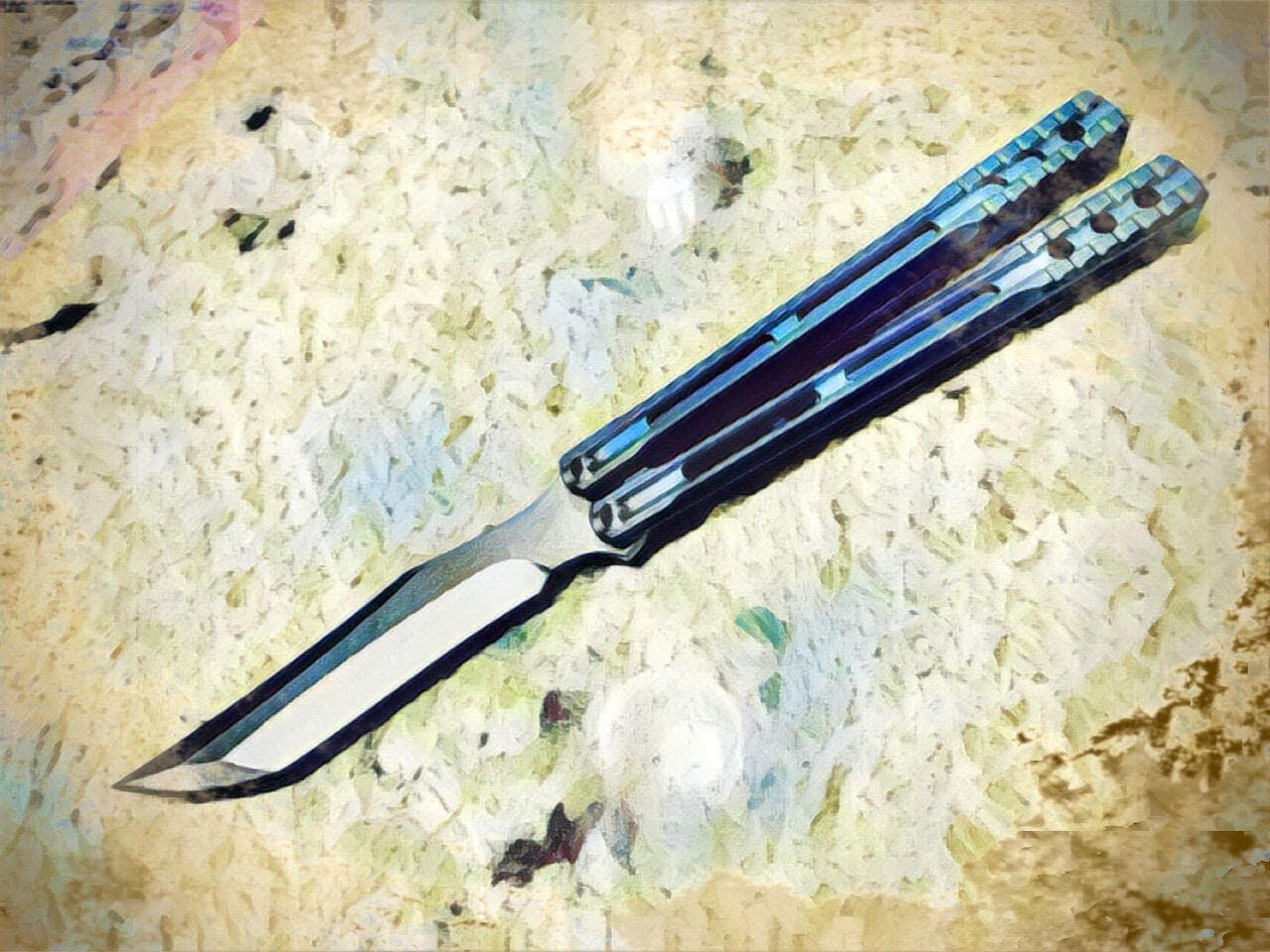 TheONE Channel Balisong TITANIUM Butterfly Knife D2 Orca - (clone ...