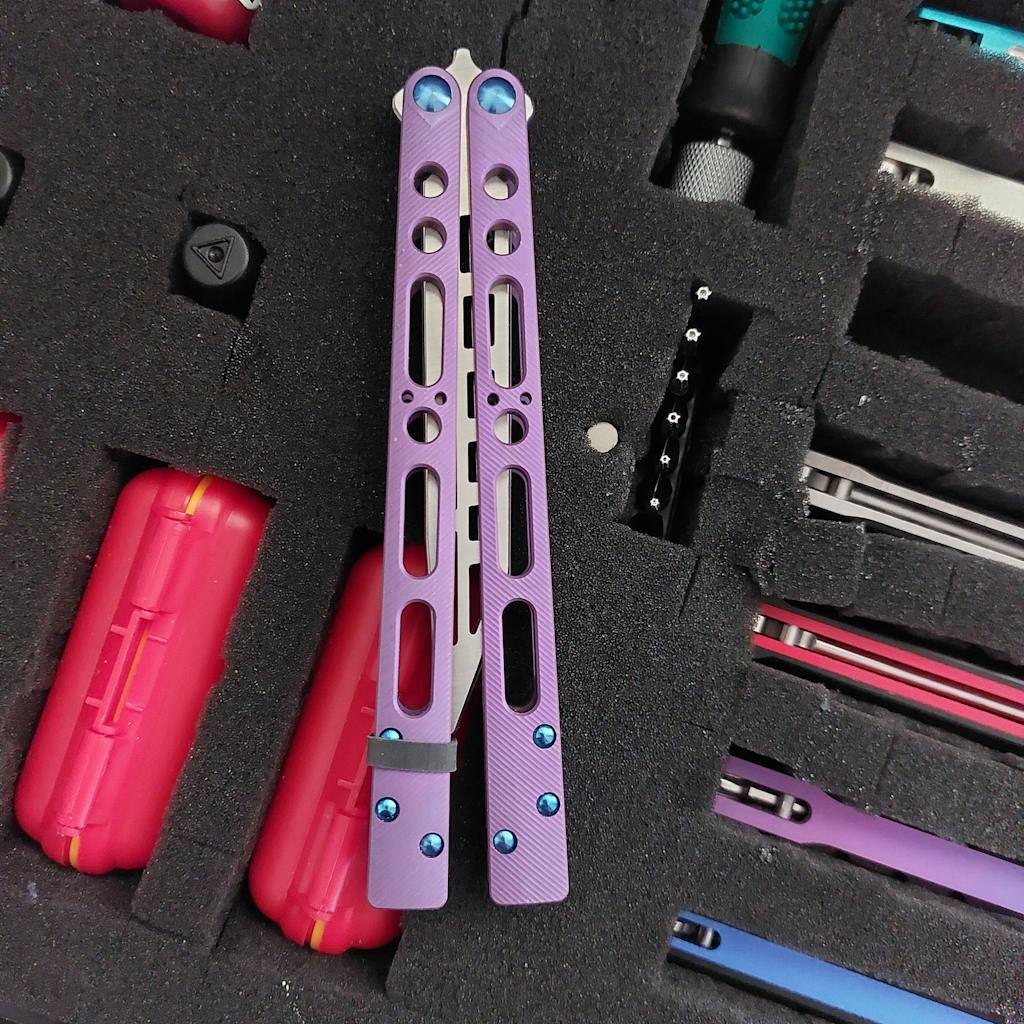 Balisong Spare Hardware Kit for TheONE EX-10 (clone) BLUE or SILVER ...