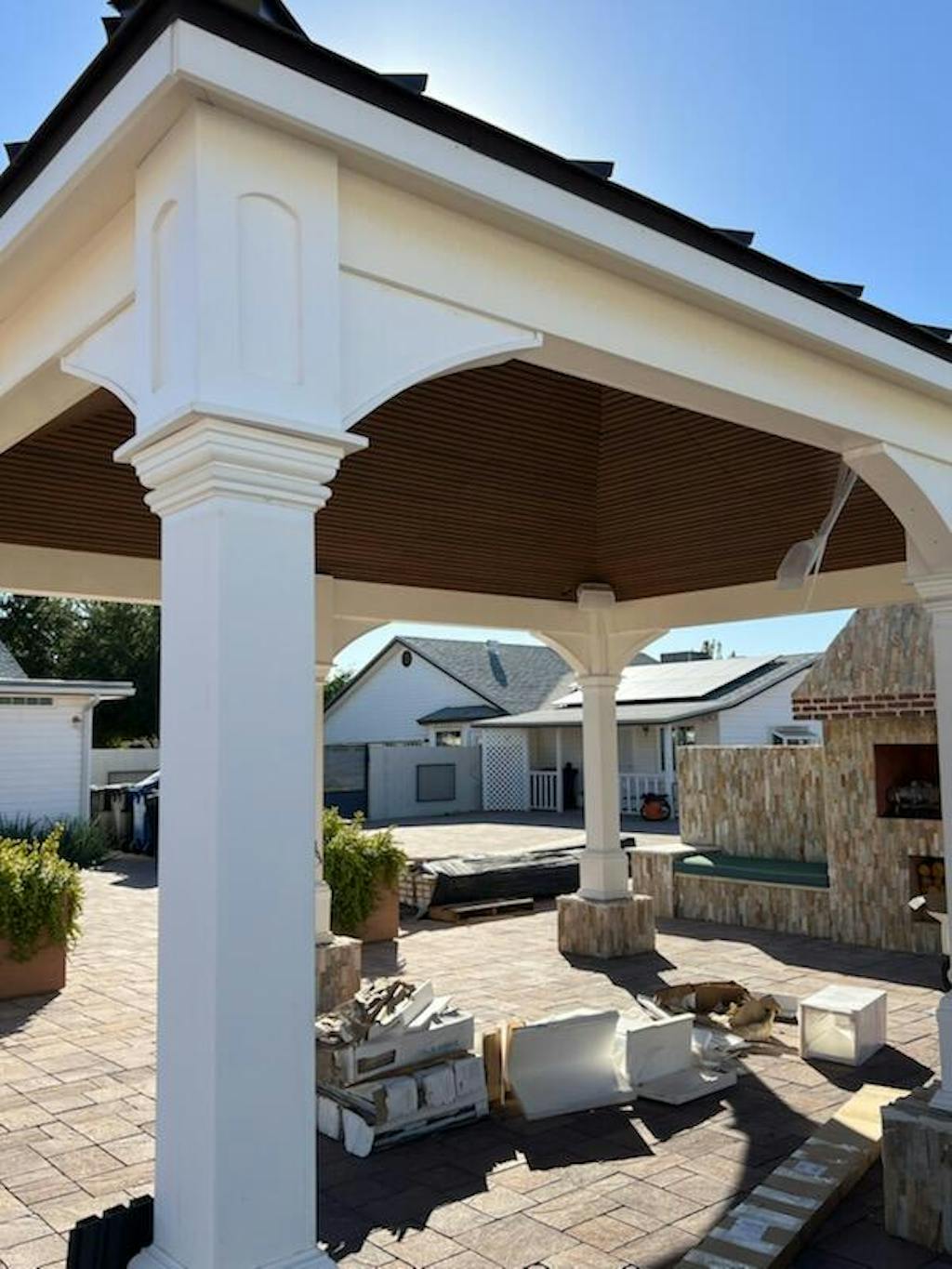 Weathered Teak With Black Accents Exterior Slat Wall Paneling, Claddin ...