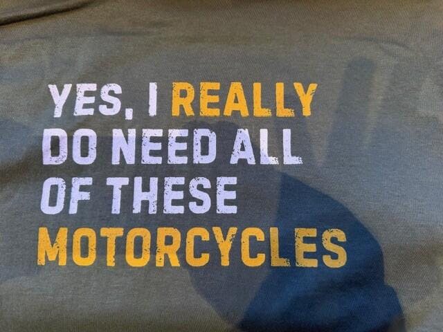 One Motorcycle Is Never Enough (Block) T-Shirt – SLBMoto