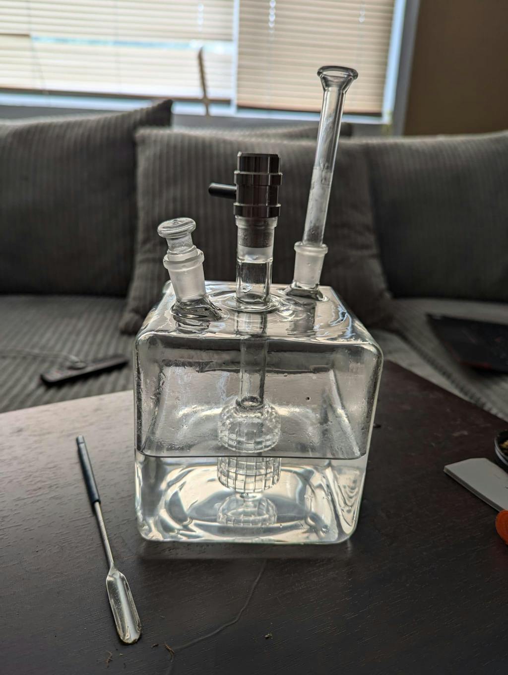 9 in 1 All in One 14mm Female Mega Cube Square Water Pipe Bong Kit