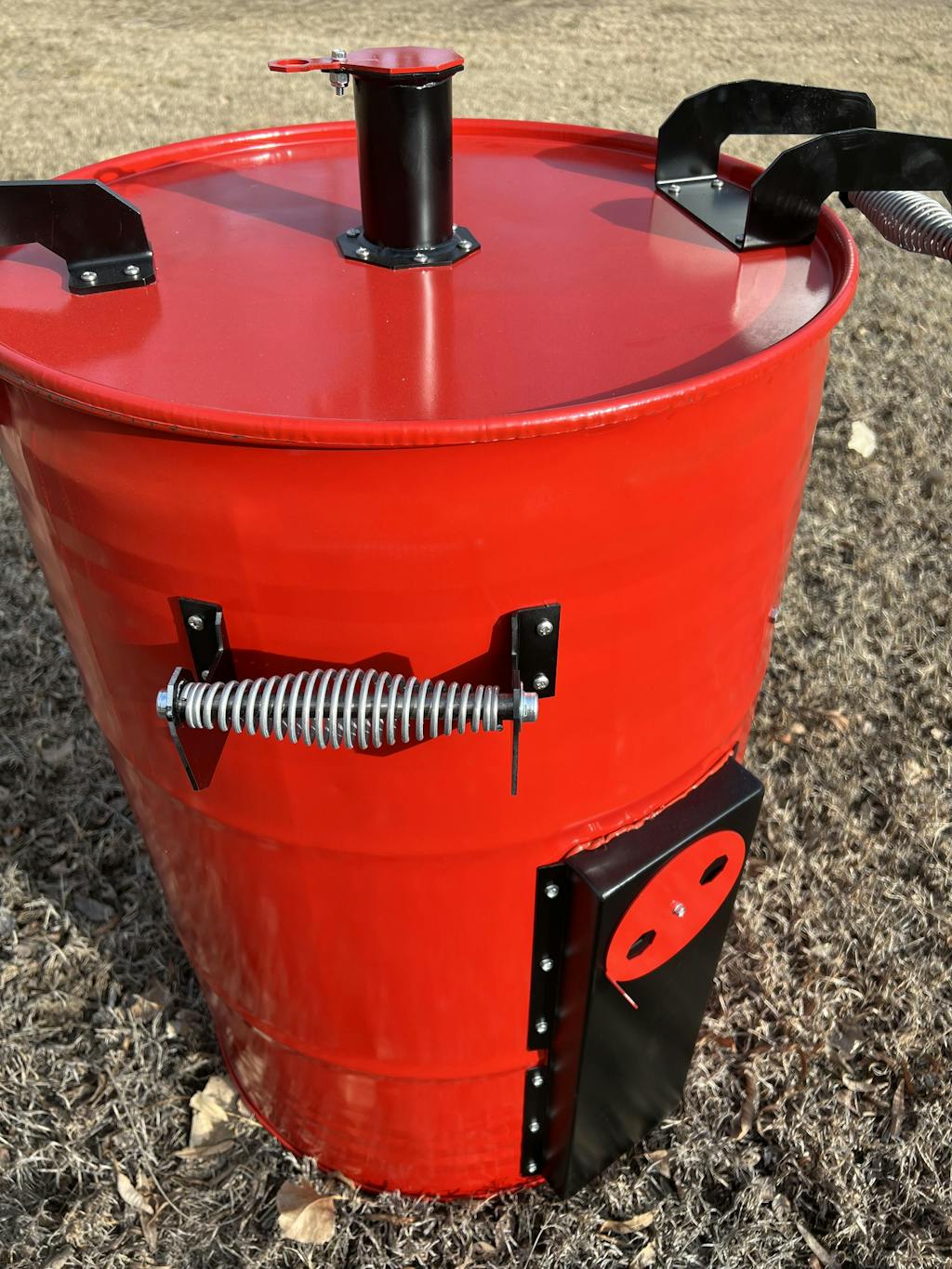 30" diam 85" Long Propane Tank Reverse Flow Smoker With Round Firebox ...