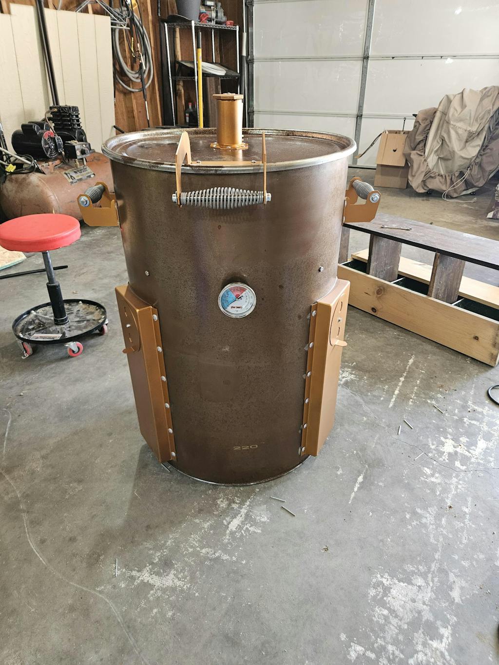 36 Diameter By 108 Long Pipe Reverse Flow Smoker Square Firebox Right ...