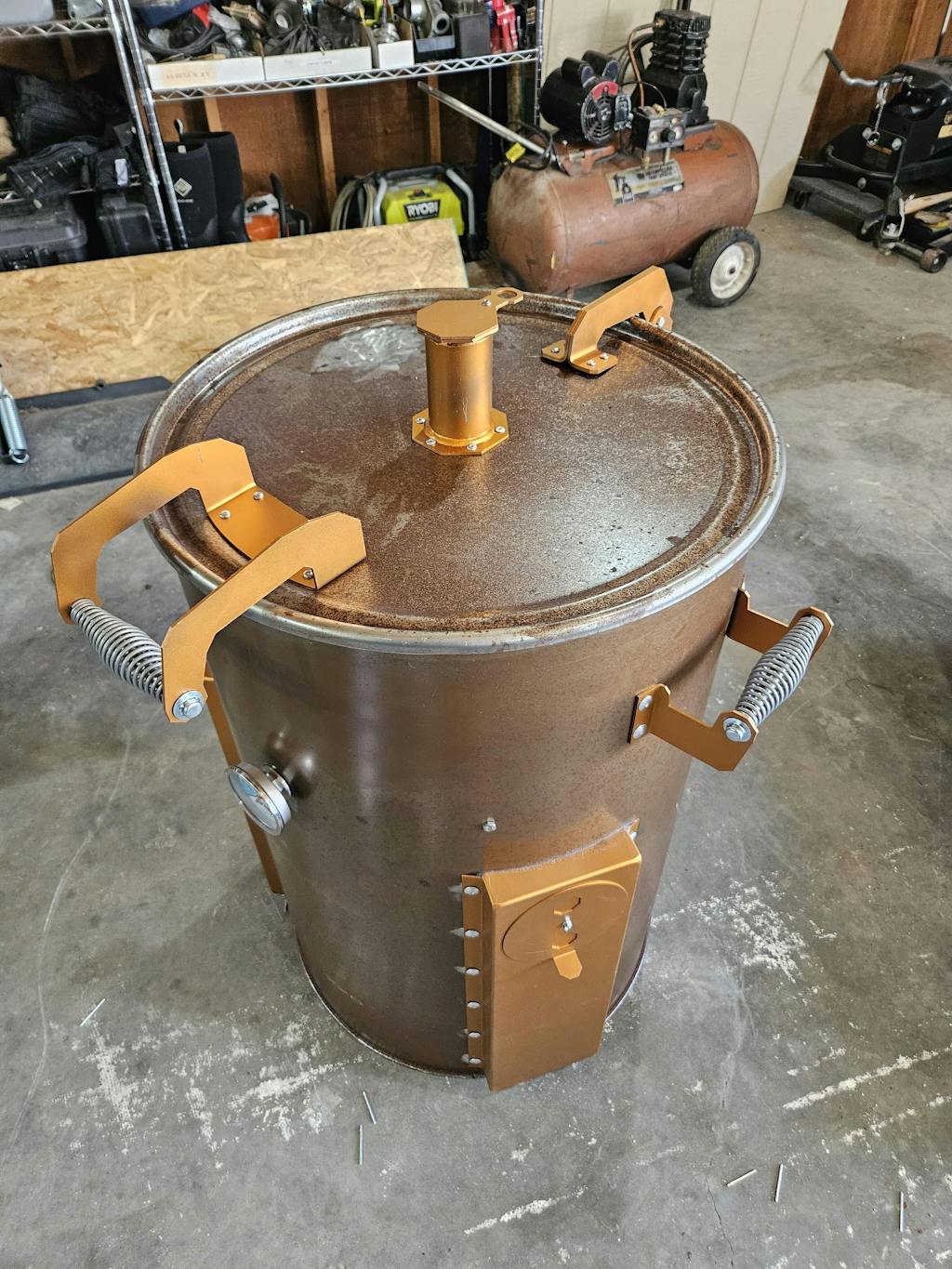 36 Diameter By 108 Long Pipe Reverse Flow Smoker Square Firebox Right ...