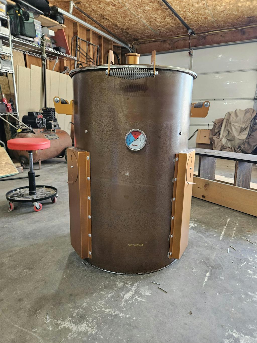 36 Diameter By 108 Long Pipe Reverse Flow Smoker Square Firebox Right ...