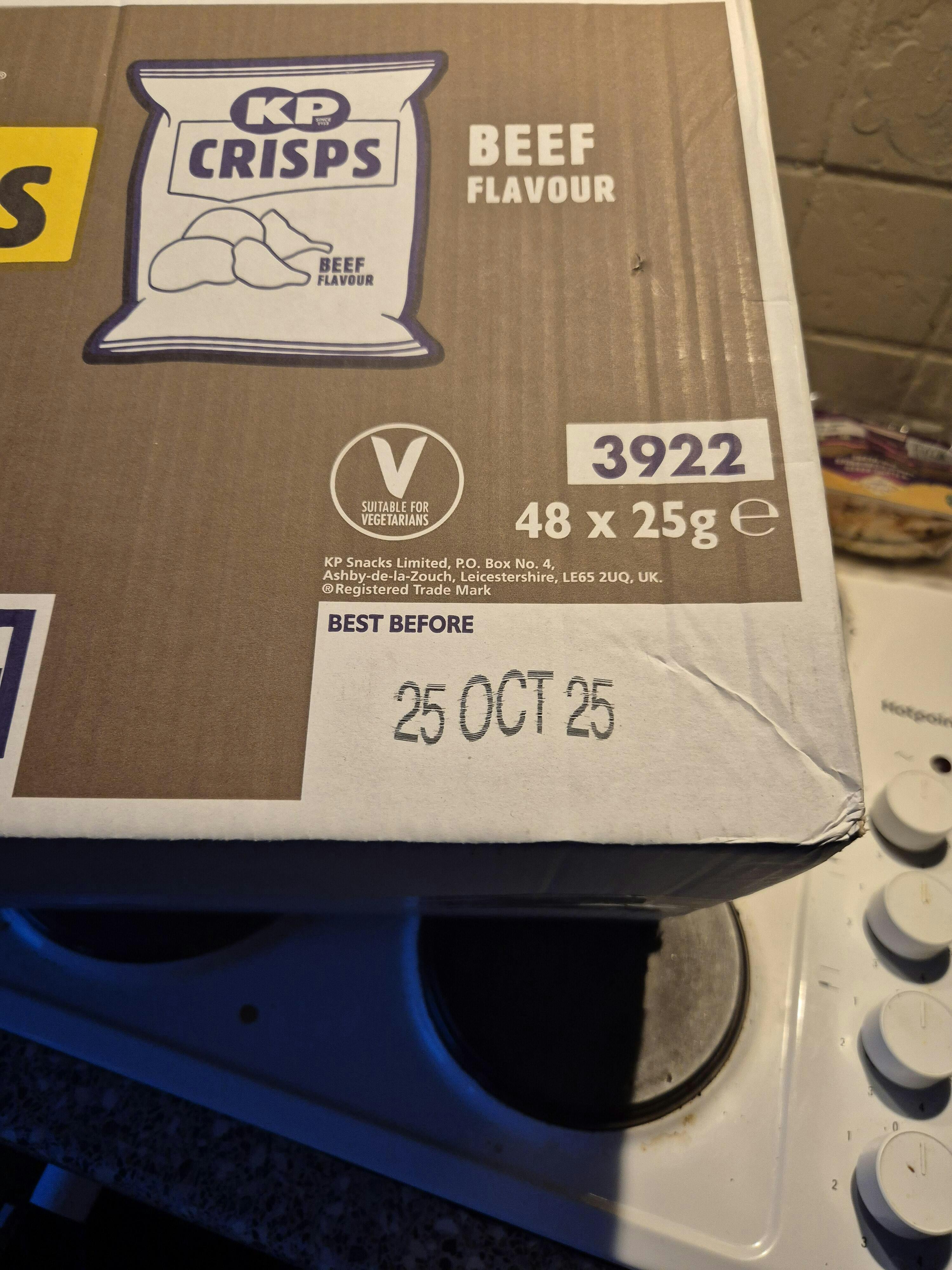 Buy KP Beef Crisps 25g – Full Box of 48 Packs | Snacks Online UK