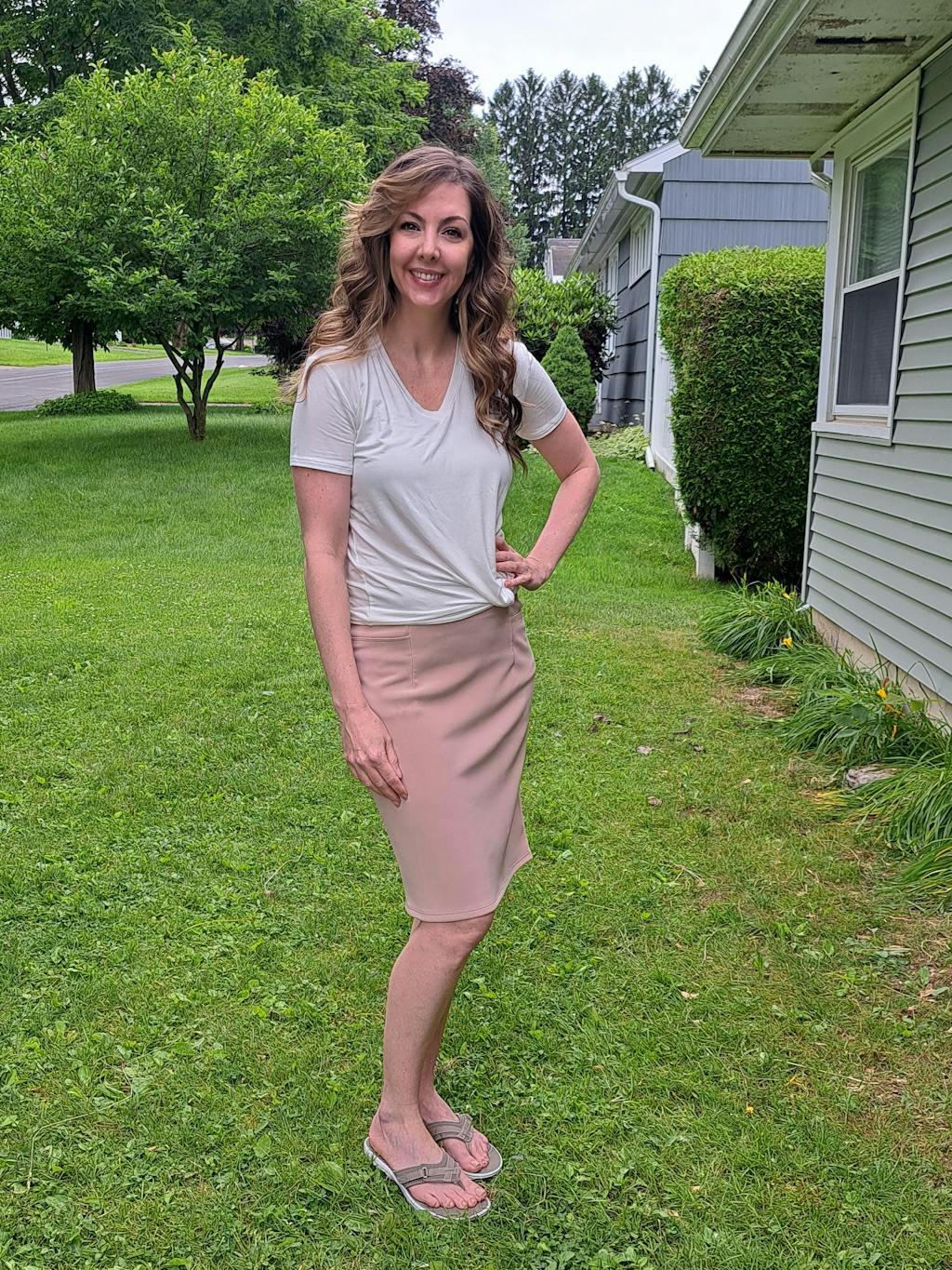 perfect pencil skirt ribbed stretch fabric all day wear comfortable ...