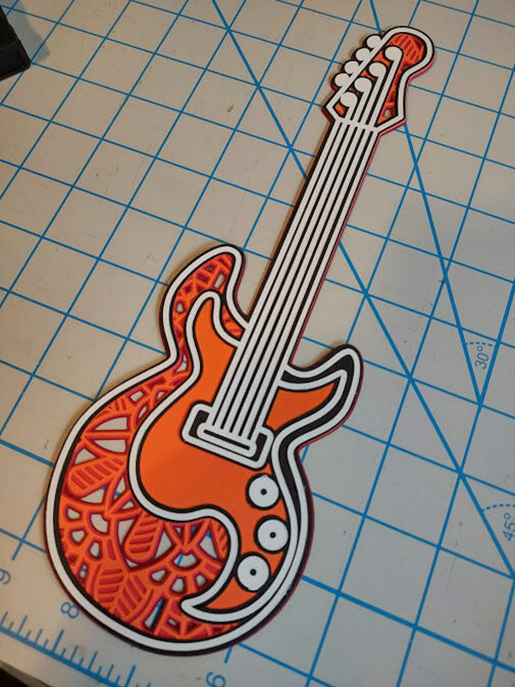 Guitar SVG, 3D Layered Rock Guitar, Multi Layer Cut File. - So Fontsy