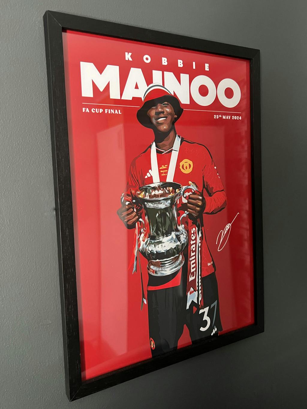 Kobbie Mainoo FA Cup 4K Poster – SoccerPosterCo