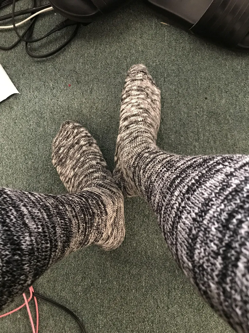 Top-Striped Marled Scrunchable Thigh High Socks – Sock Dreams