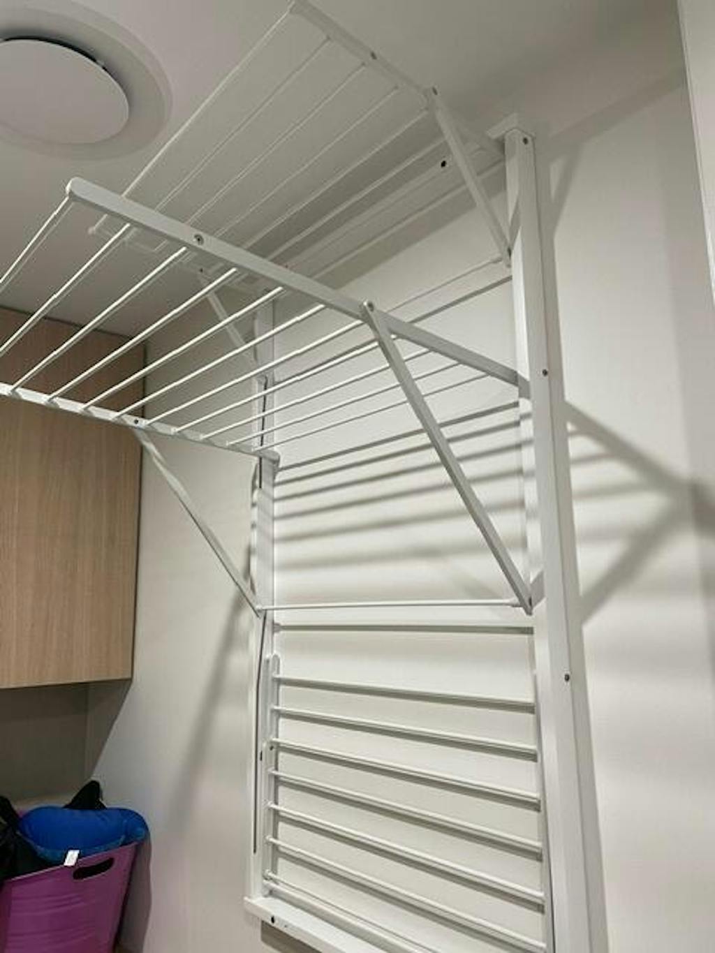 Karim 3 Tier Wall Mounted Clothes Airer White | Soko & Co