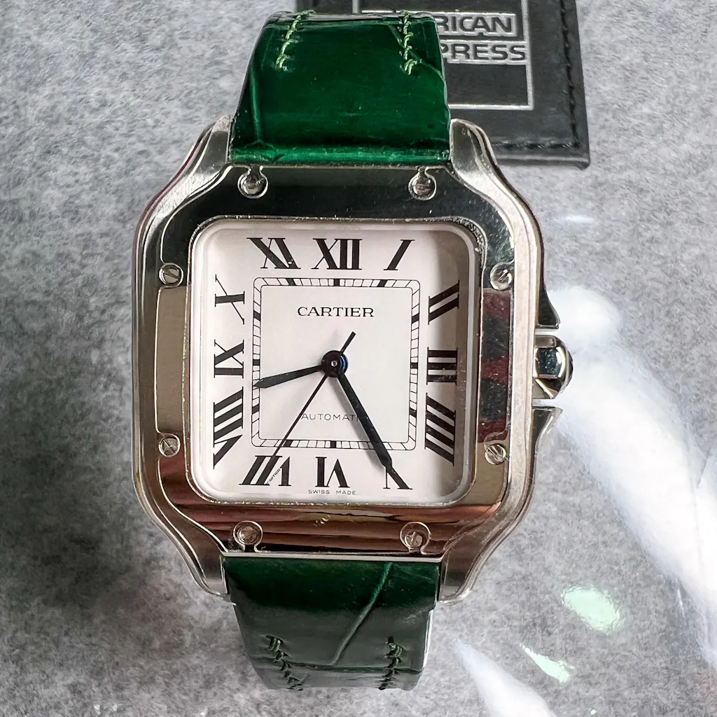 Hunter Green Crocodile Santos De Cartier Straps – Solitaire Official