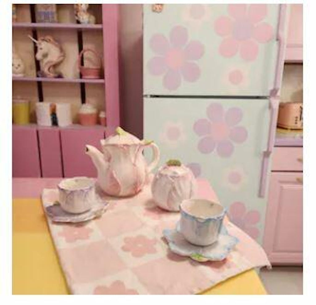 ‘Daisy Dreams’ pink daisy checkered tea towel | pastel kitchen towel ...