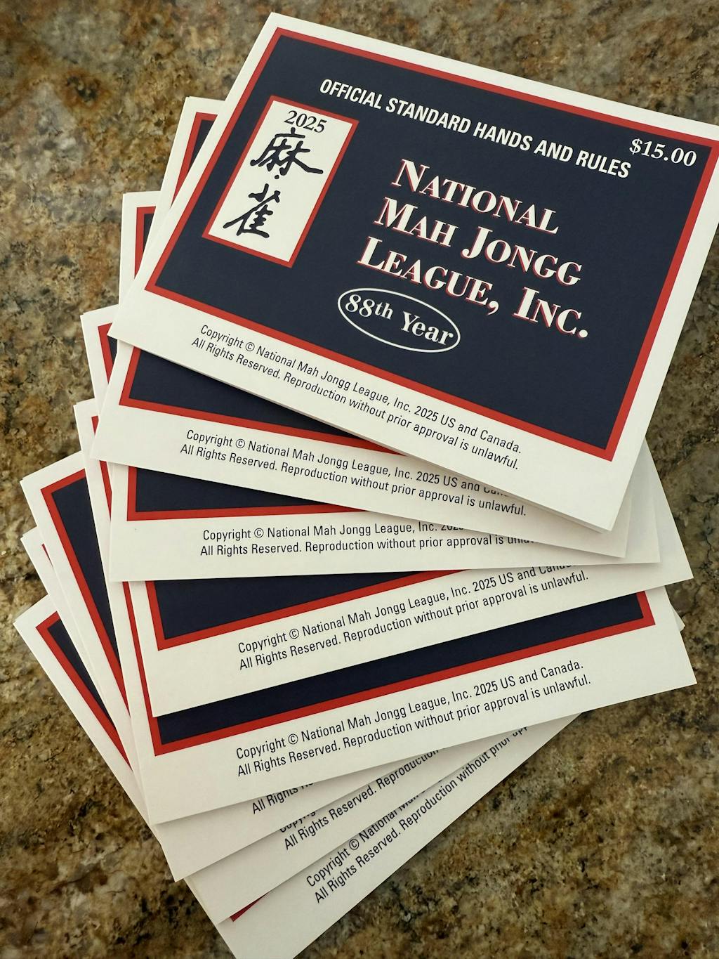 Official NMJL 2025 Card, Ships Immediately | National Mah Jongg League ...