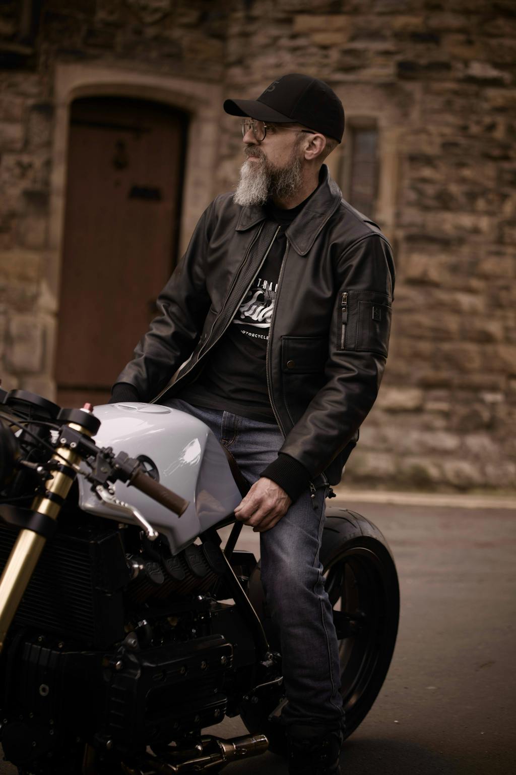 Turbine Black Leather Motorcycle Bomber Jacket – Spada Clothing