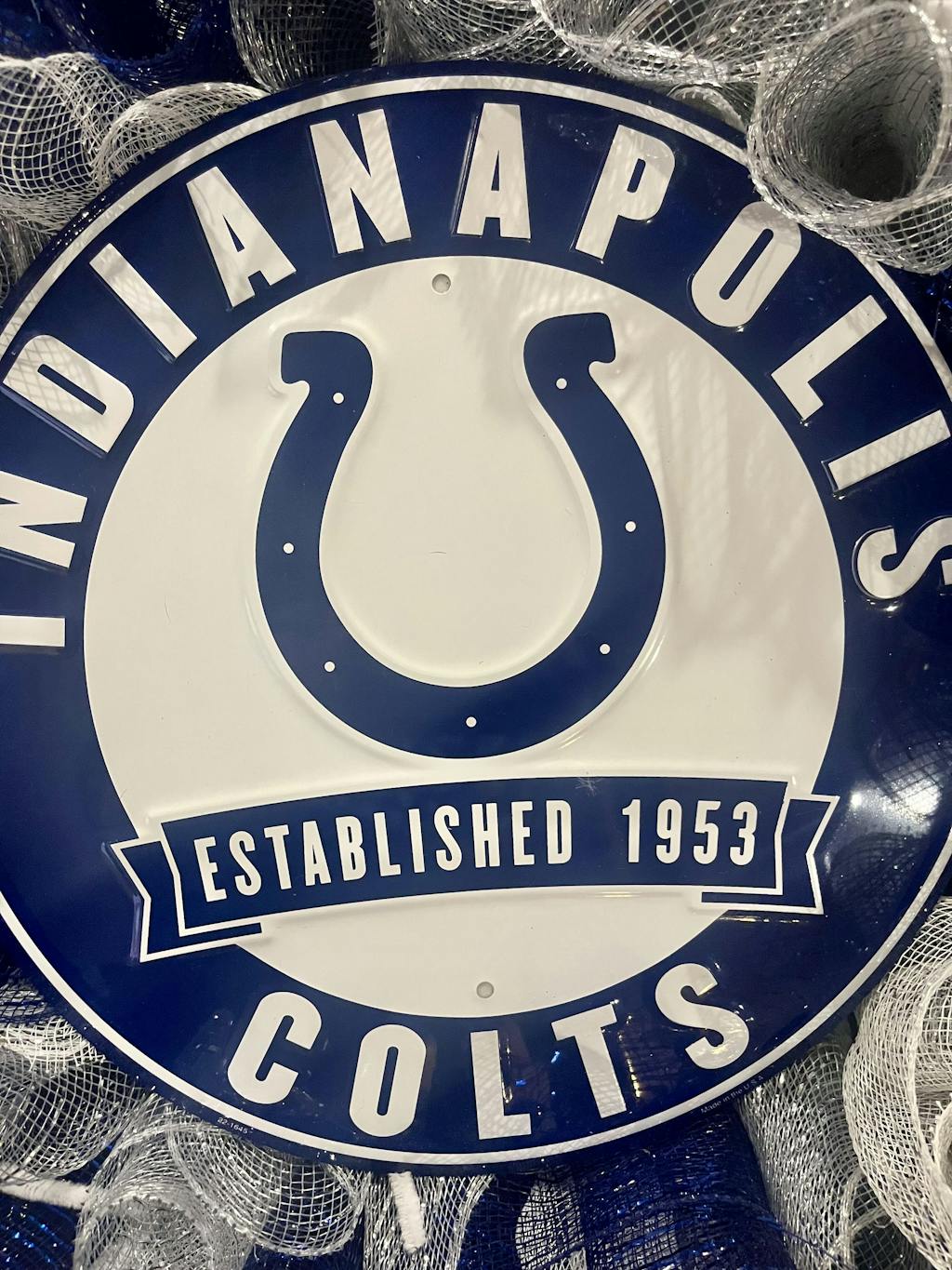 Indianapolis Colts Round Metal Sign - Buy Online Now