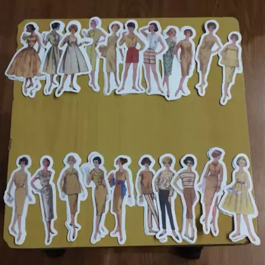 Nostalgic Fashion Show Vintage Characters Stickers by Stamprints