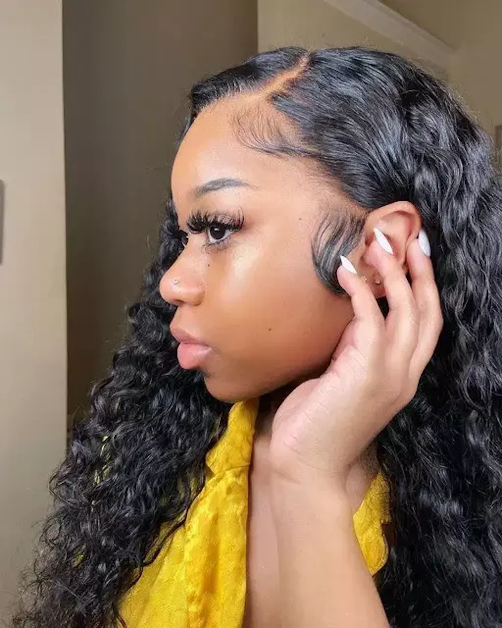 Curly Wave Full Lace Human Hair Wig Sterly 100% Human Hair Wigs ...