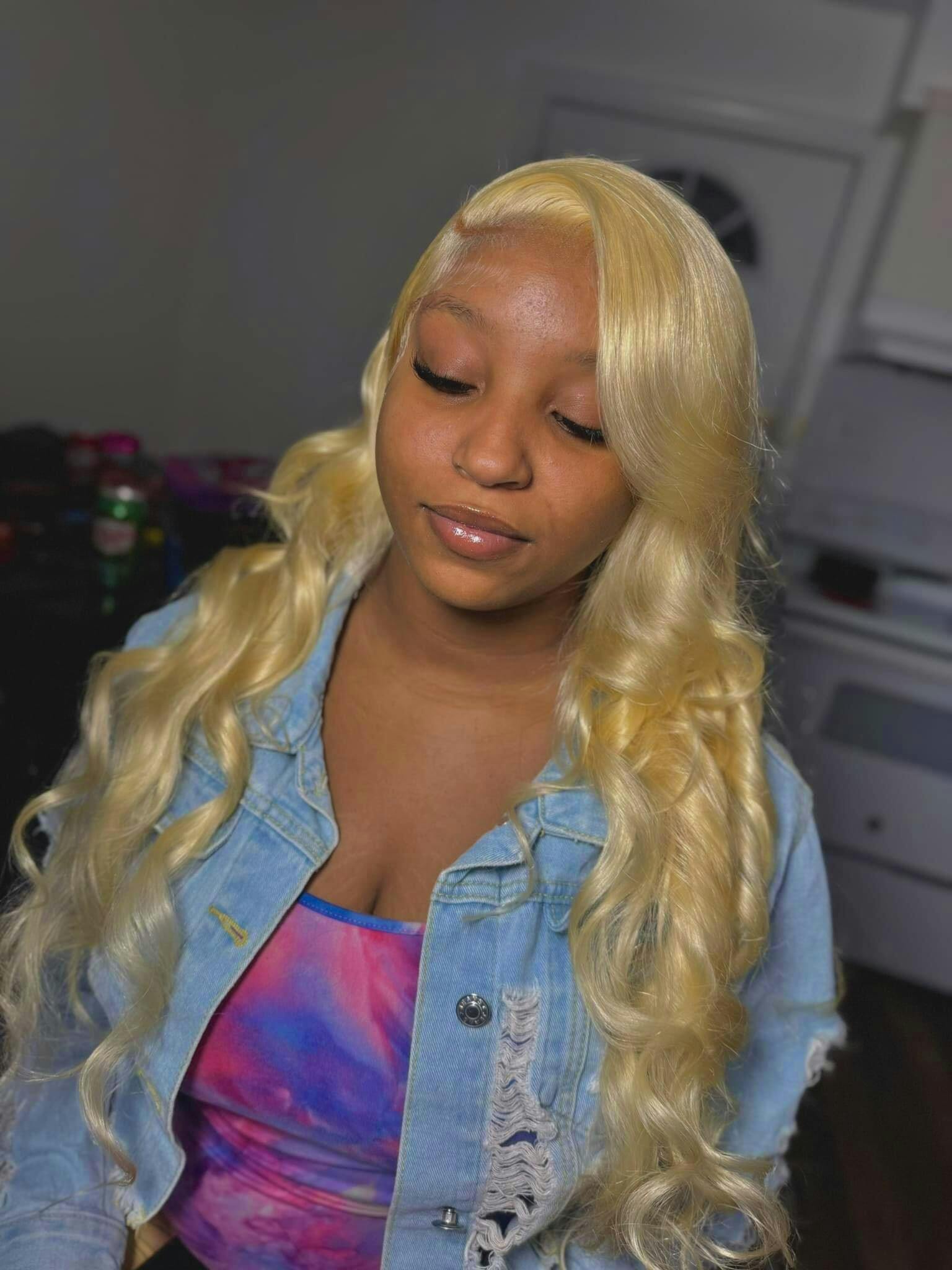 Sterly #613 Blonde 13x6 Full Frontal Lace Straight Hair / Body Wave Hu ...