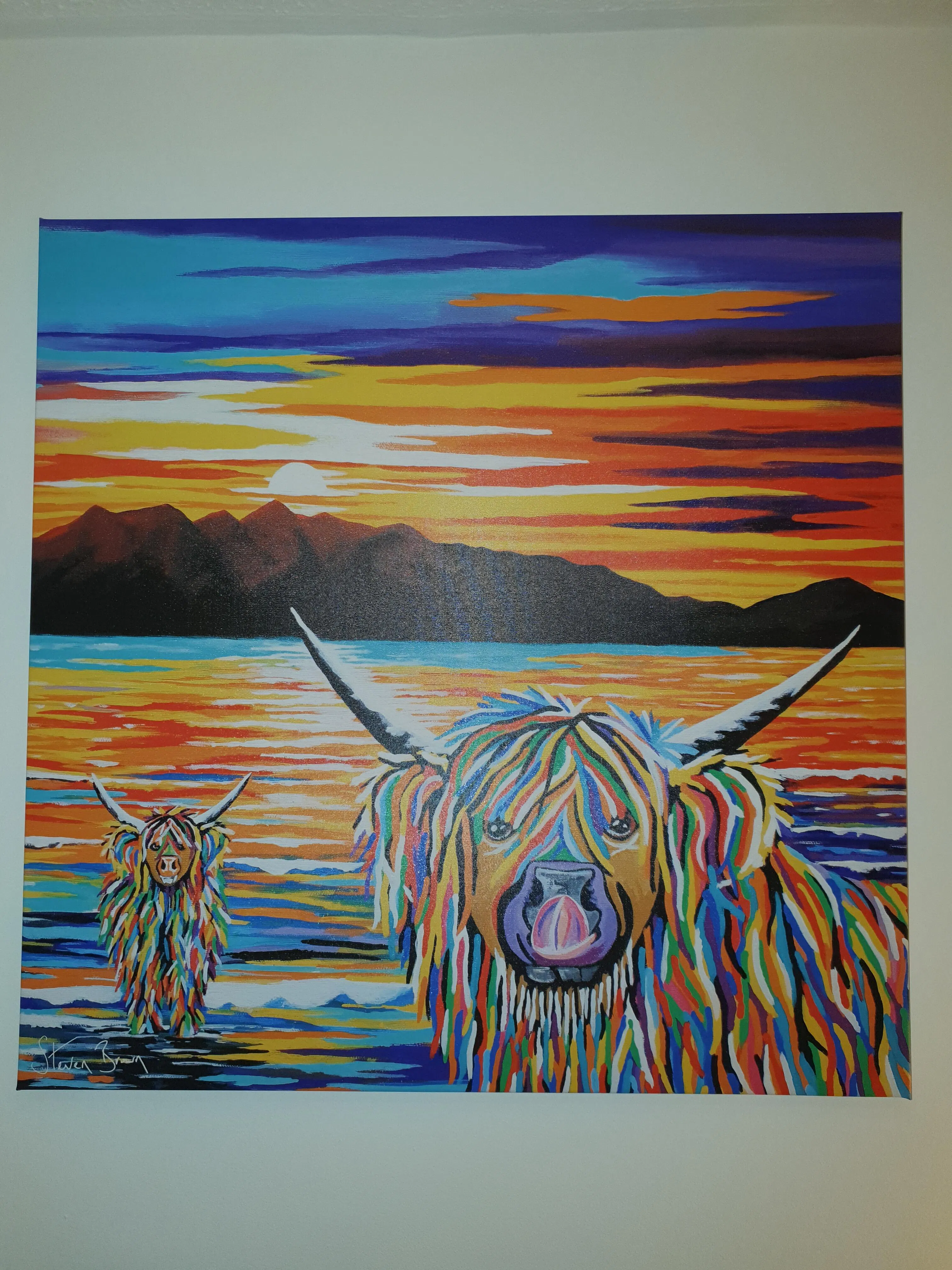 Highland Cow Canvas - Isla & Arran McCoo | Steven Brown Art