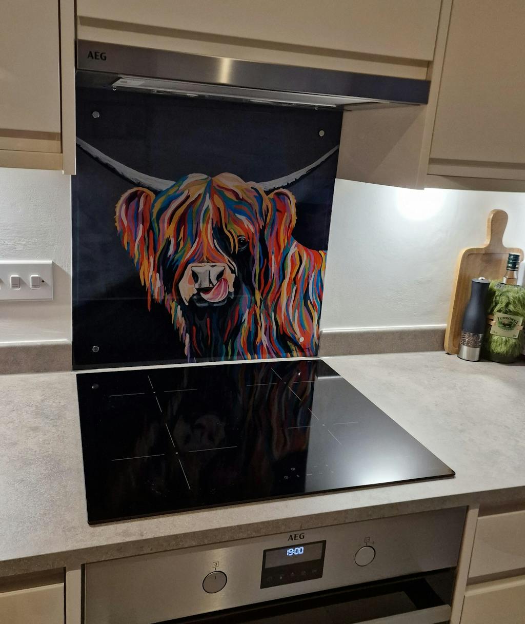 Heather McCoo Highland Cow Splashback | Steven Brown Art