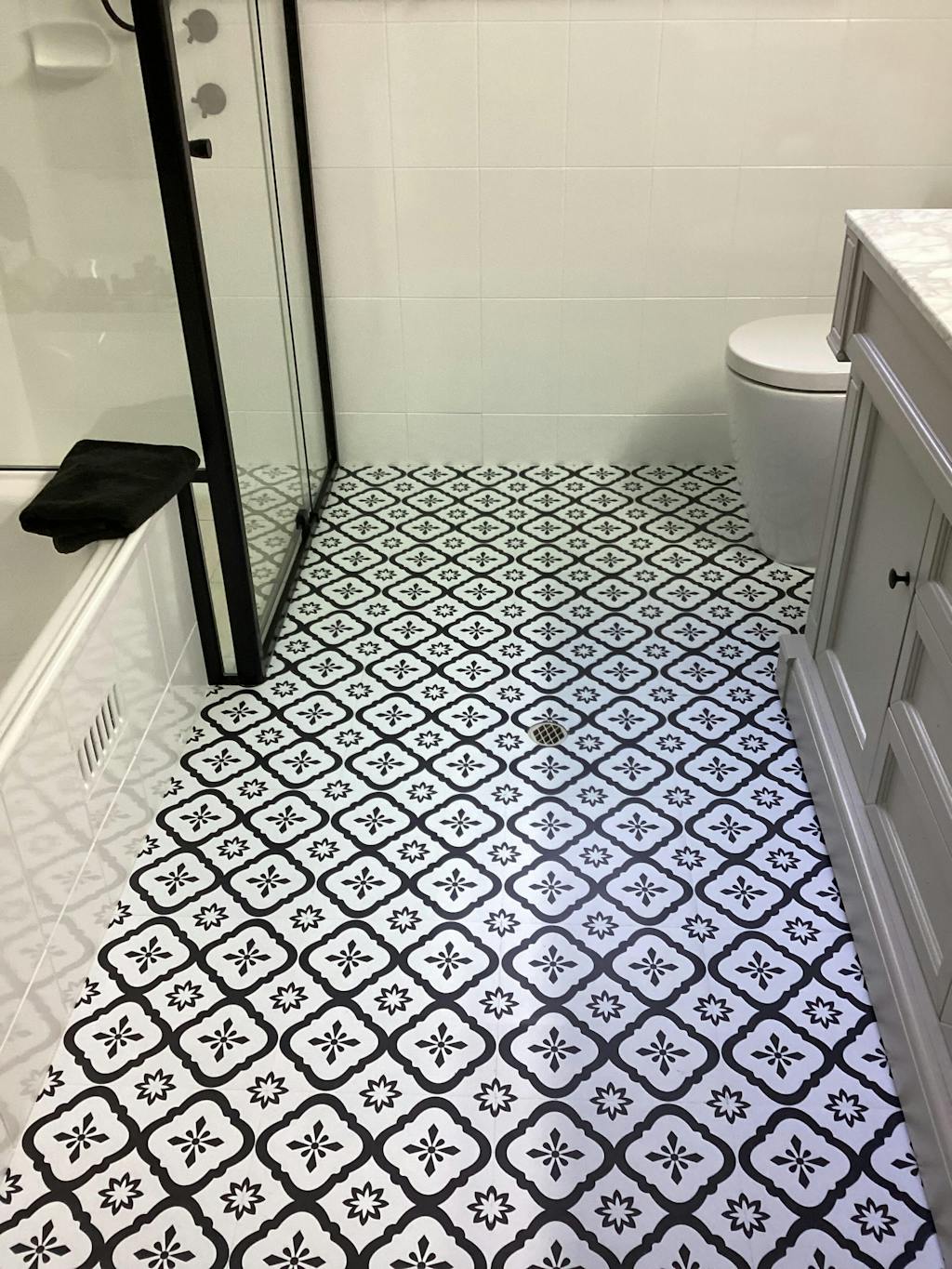 Vinyl Floor Stick on Tile - Flower Sea – Stick on Tiles Australia