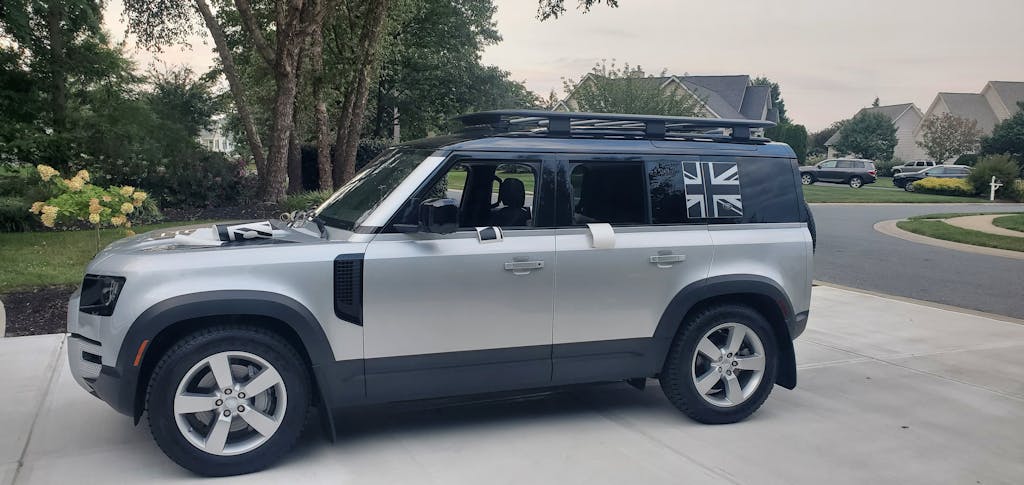 2020+ Defender Union Jack Side Window Panel Overlay (Matte Black ...