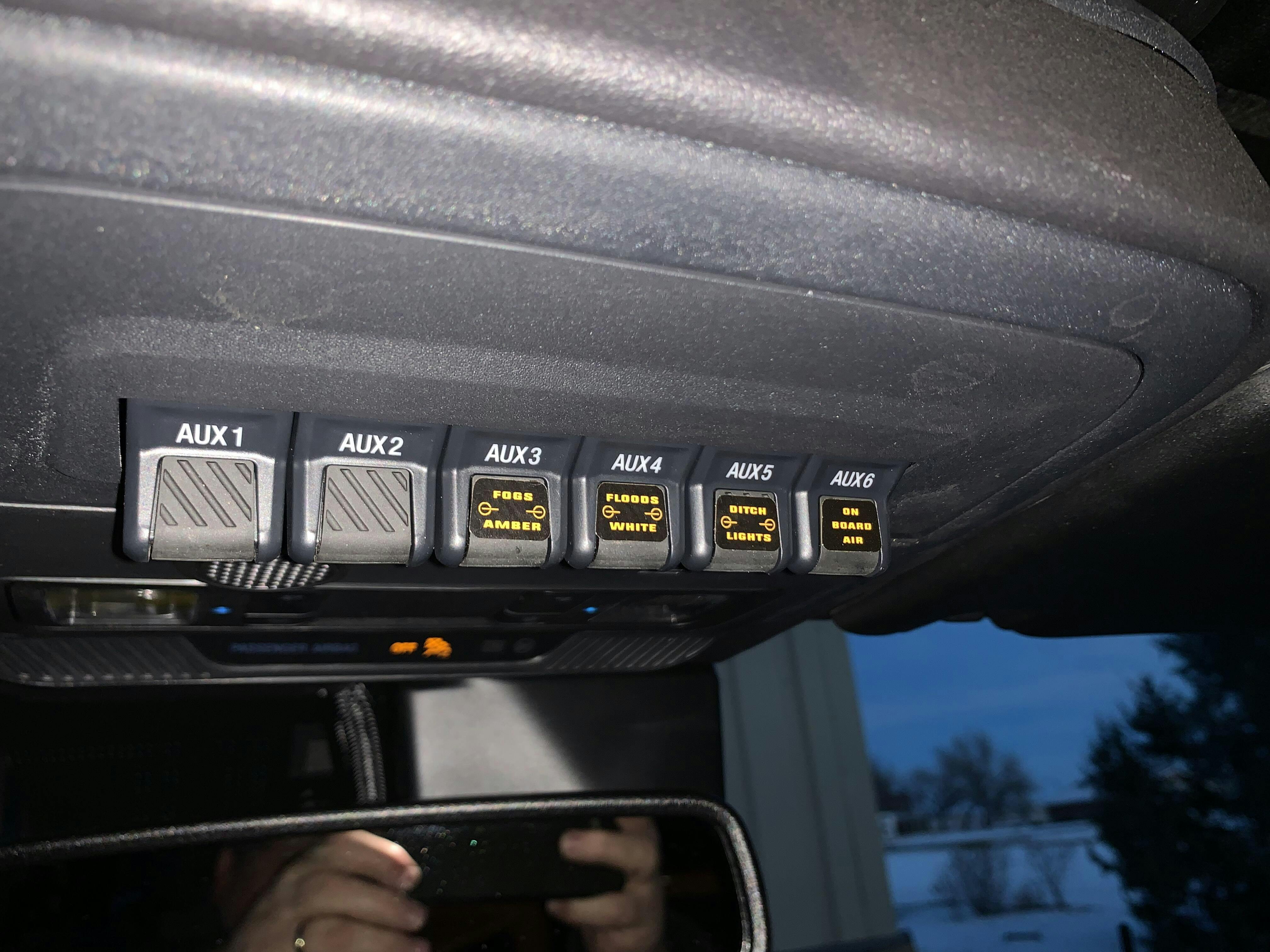 Printed Series Auxiliary Switch Labels (Upfitter) - 2021+ Bronco ...