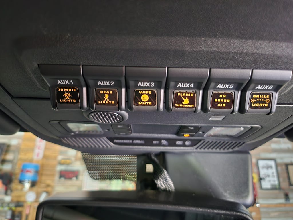 Printed Series Auxiliary Switch Labels (Upfitter) - 2021+ Bronco / F-1 ...