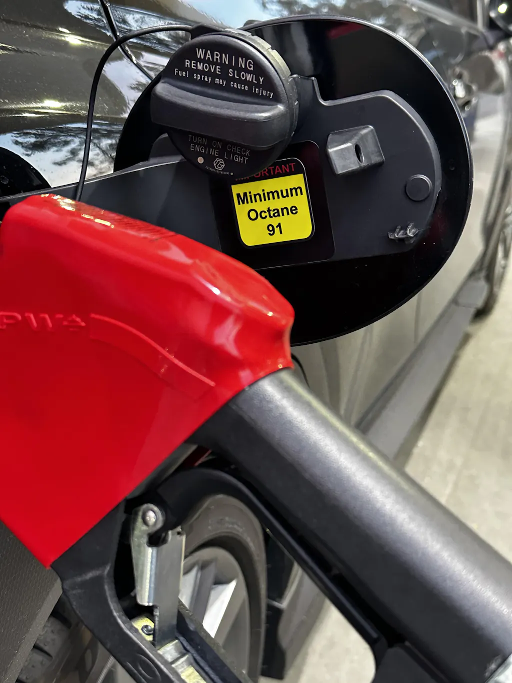 Warning Sticker Minimum Octane Rating (Pair) - Universal | StickerFab ...